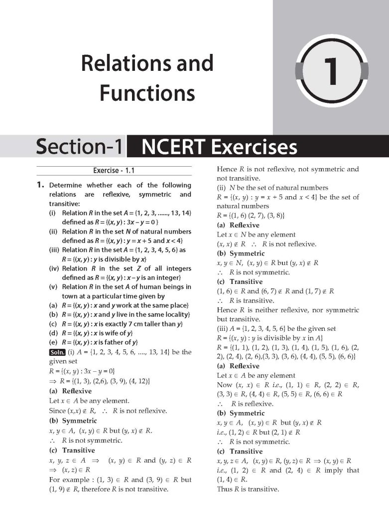 NCERT Text Book + Exemplar Problems - Solutions Mathematics Class 12 ...
