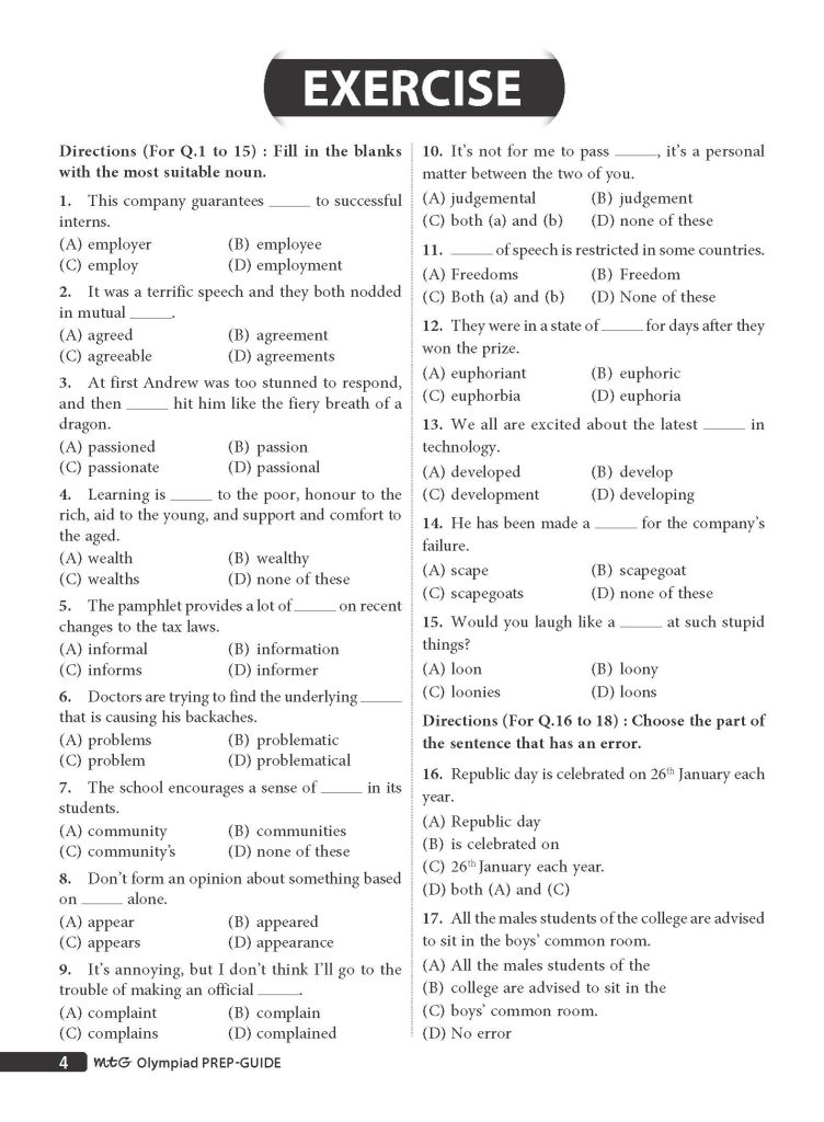 Olympiad Prep-Guide (OPG) Class 8 English (IEO) - Detailed Theory, Self ...