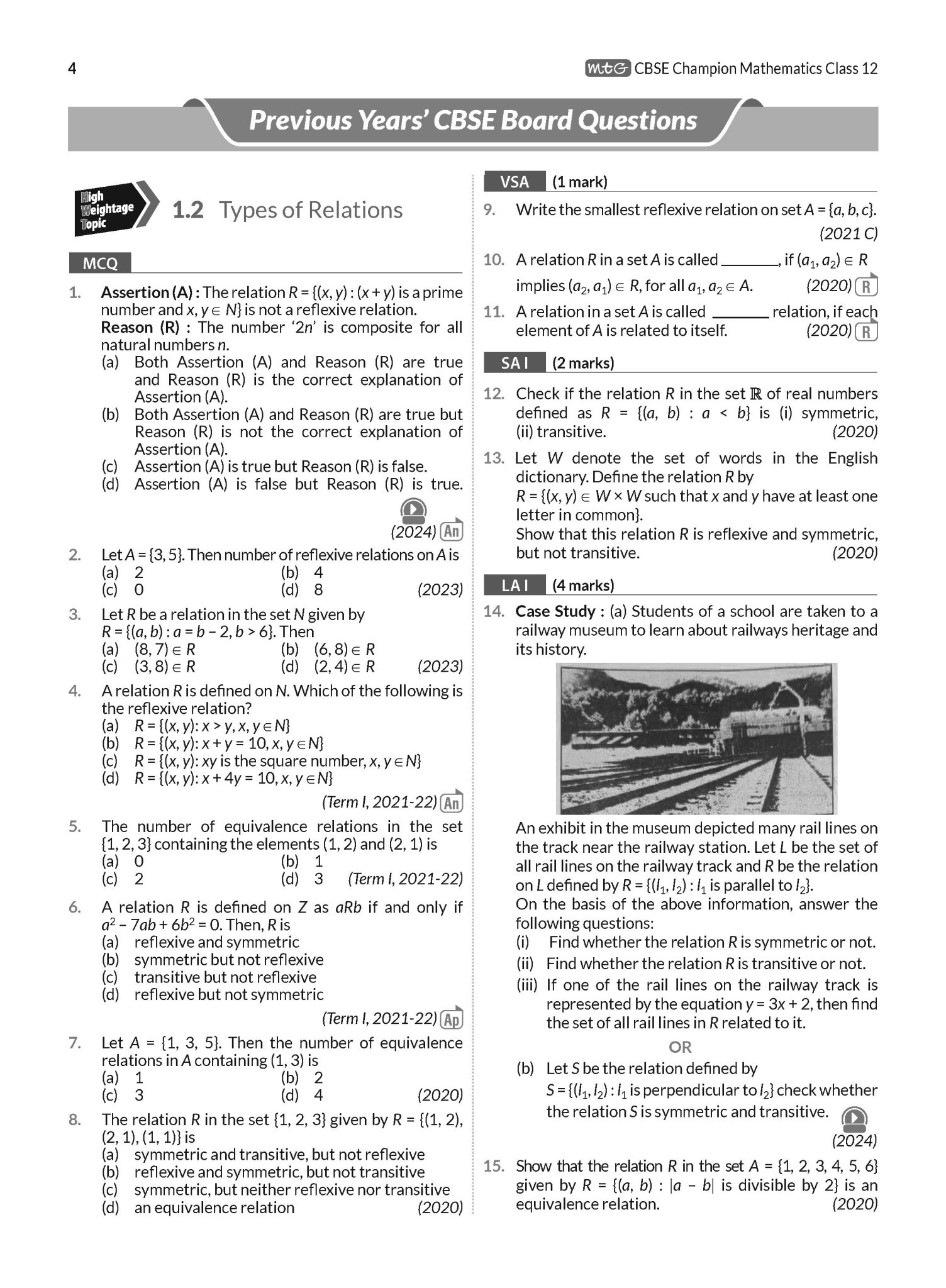 CBSE 10 Years Chapterwise Topicwise Solved Papers Class 12 Mathematics ...