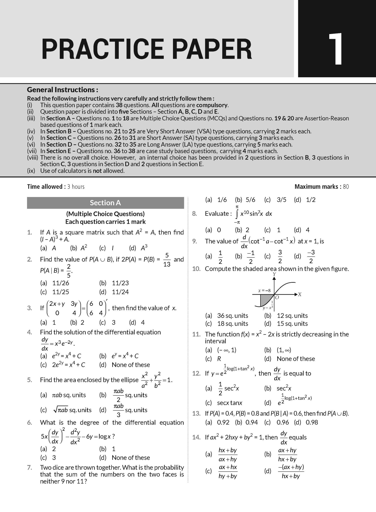 CBSE 10 Years Chapterwise Topicwise Solved Papers Class 12 Mathematics Book - CBSE Champion For ...