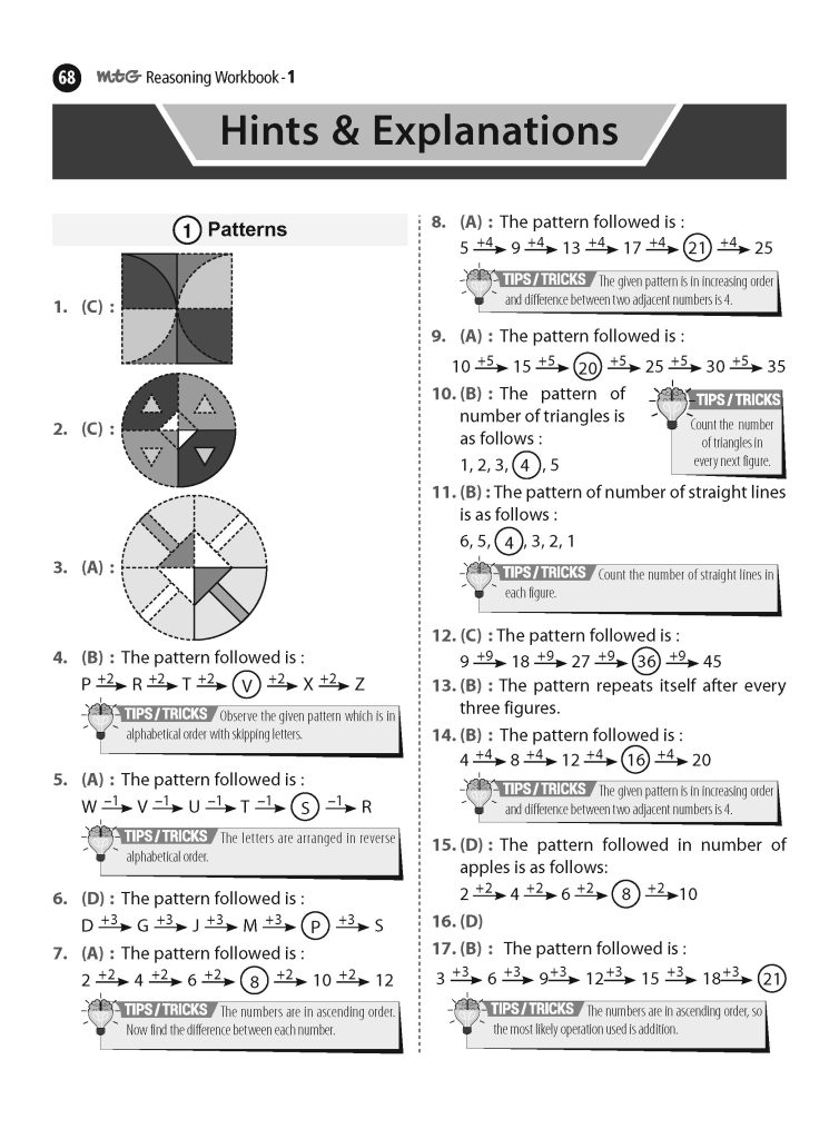 Olympiad Reasoning Workbook Class 1 - Enhances Lateral Thinking ...