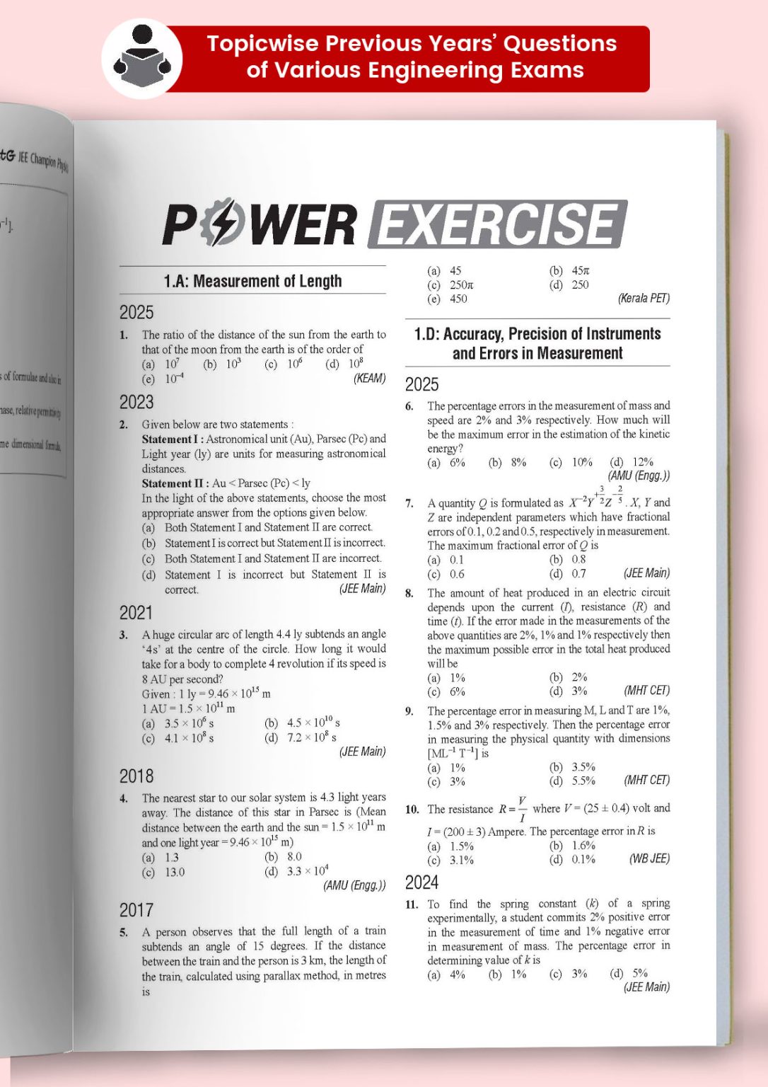 10 Years JEE Main and Advanced (2025-2016) JEE Champion Physics Book ...