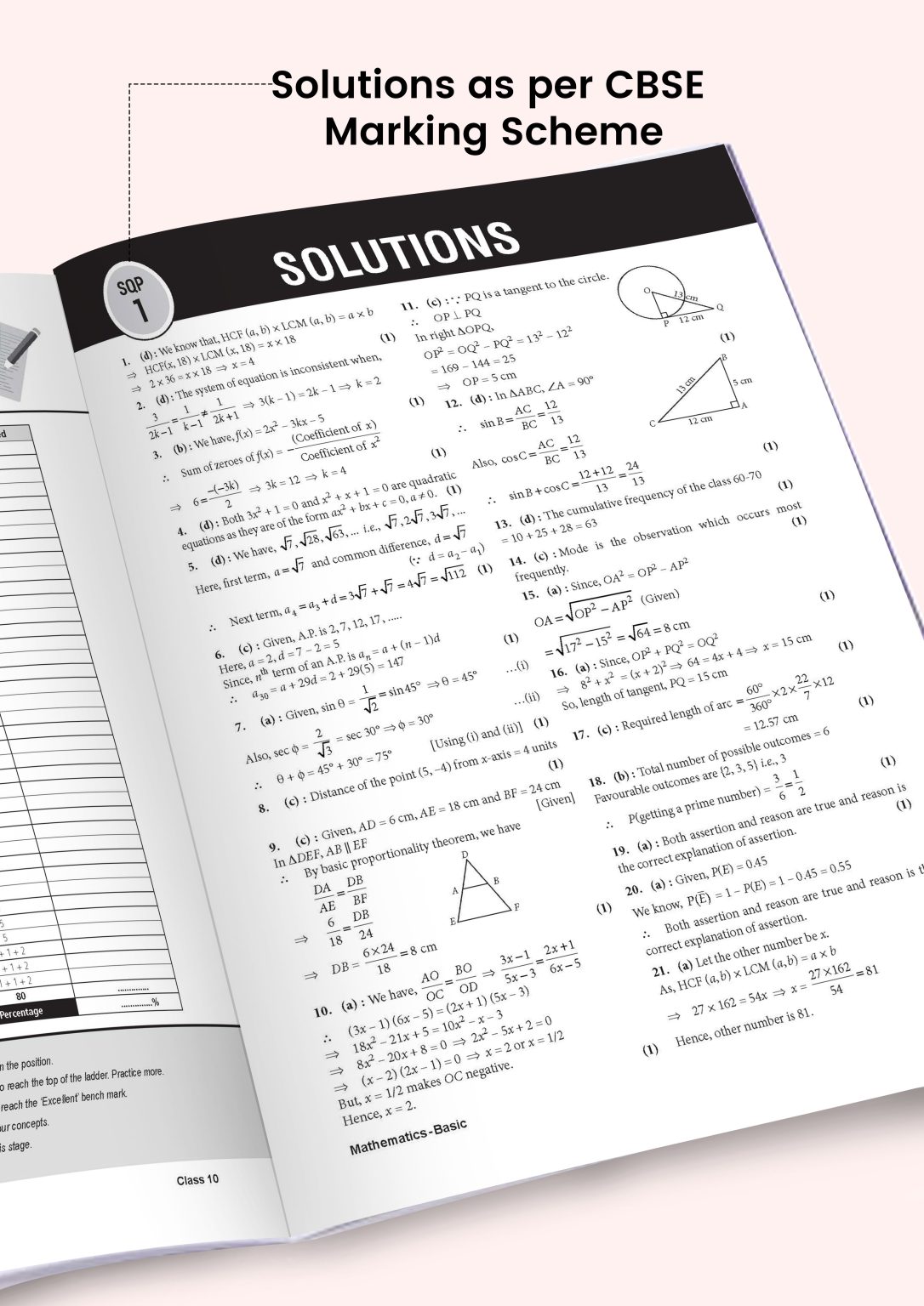 CBSE Class 10 Mathematics Basic Sample Paper For 2024 -MTG