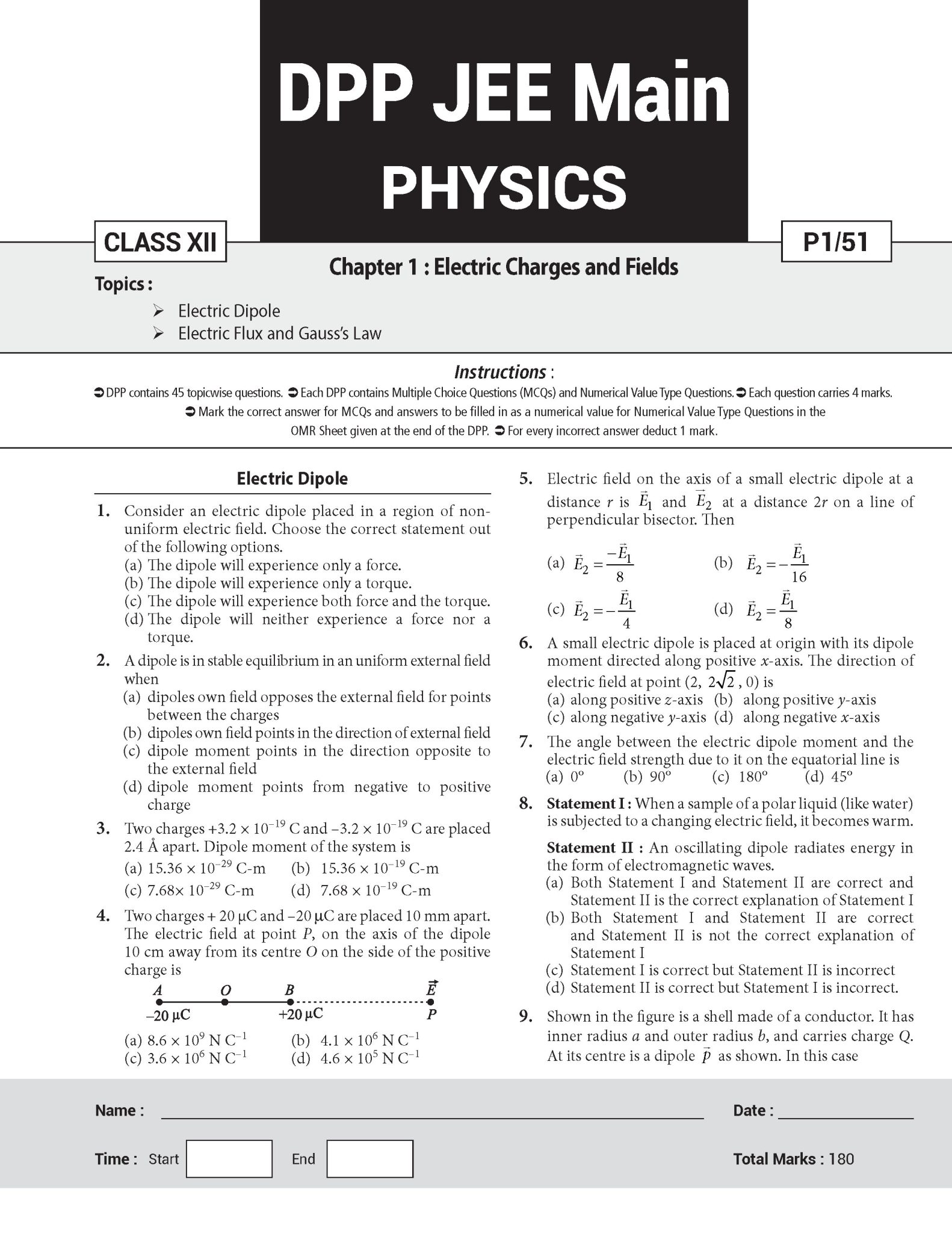 Chapterwise Topicwise DPP JEE Main Physics (Daily Practice Papers) With ...