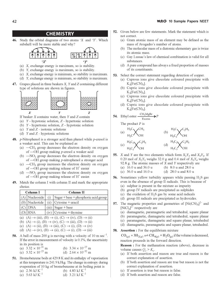 Latest NEET Sample Papers 2024 - NEET Question Papers