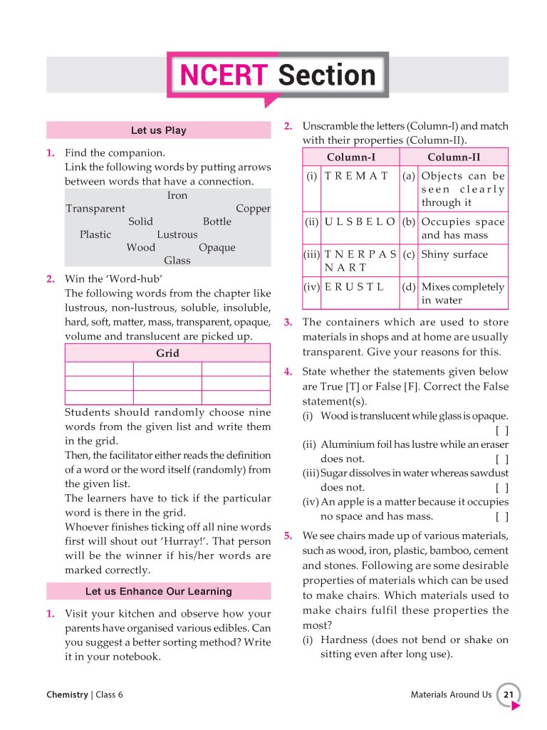 Foundation Course Class 6 Chemistry For NEET, IIT-JEE, CUET and Boards ...